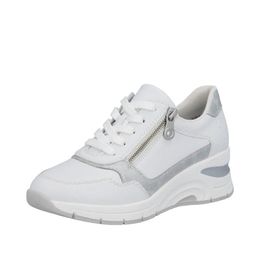 Rieker Damen Keilsneaker Halbschuh, Freizeitschuh, Schn&uuml;rschuh in schmaler Form wei&szlig; 39