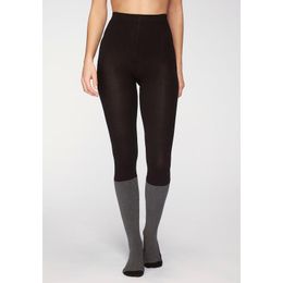 Lavana Damen Strickstrumpfhose 1 Stk. mit verst&auml;rkten Zonen, ideal f&uuml;r Skifahren schwarz 44/46