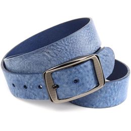 Anthoni Crown Herren Lederg&uuml;rtel mit Vintage Effekt blau 100