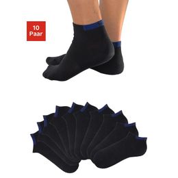 H.I.S. H.I.S Damen Sneakersocken &raquo;Sneaker Socken Herren Damen, Kurzschaft Socken&laquo; Packung, 10 Stk. tlg. mit verst&auml;rkten Belastungszonen schwarz 43-46