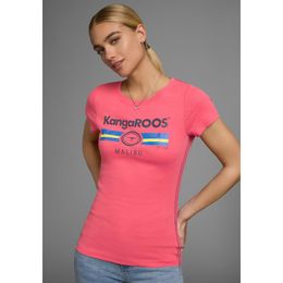 Kangaroos Damen Kangaroos T-Shirt Kurzarm, unifarben und bedruckt, Rundhalsausschnitt lila 32/34