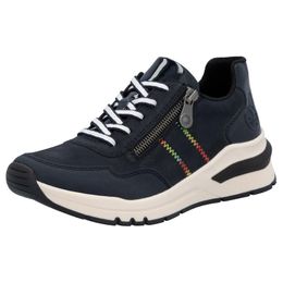 Rieker Damen Wedgesneaker , Freizeitschuh, Halbschuh, Schn&uuml;rschuh in bequemer Form blau 36