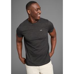 Bruno Banani Herren T-Shirt Mit Doppelkragen und Zierbrusttasche grau 4XL (68/70)