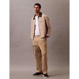 Calvin Klein Jeans Herren Cargohose &raquo;CO PULL ON STRAIGHT CARGO PANT&laquo; in Unifarbe gr&uuml;n M, N-Gr