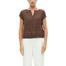 s.Oliver BLACK LABEL Damen s.Oliver BLACK LABEL Kurzarmbluse Sommerbluse - kurz und mit feiner Struktur braun 40