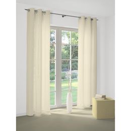 WIRTH Vorhang &raquo;Felsted&laquo; &Ouml;sen 1 Stk. tlg. beige Jacquard, Polyester 150cm, &Ouml;sen, 132cm