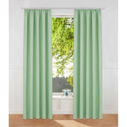 OTTO home Vorhang &raquo;Parry&laquo; Kr&auml;uselband 2 Stk. tlg. 2-er Set, blickdicht, monochrom, basic, einfarbig, Bestseller gr&uuml;n Polyester, Recyceltes Material 