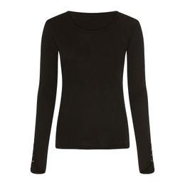 BOSS Orange Damen BOSS Orange Langarmshirt &raquo;Edeline Premium Damenmode&laquo; mit gekn&ouml;pften &Auml;rmeln, Slim Fit schwarz XL