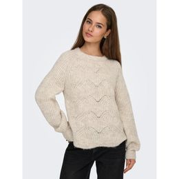 Only Damen Only Strickpullover &raquo;ONLGILA LIFE LS STRUCTURE O-NECK BF KNT&laquo; beige S