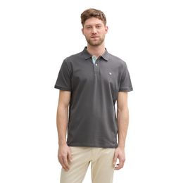 Tom Tailor Herren Tom Tailor Poloshirt mit Knopfleiste und Logo grau 3XL