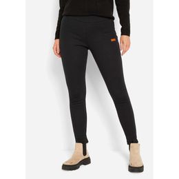 bonprix Damen bonprix Thermoleggings mit Teddyfutter, aus Polyester und Baumwolle, Skinny Fit schwarz 40/42 (M), N-Gr