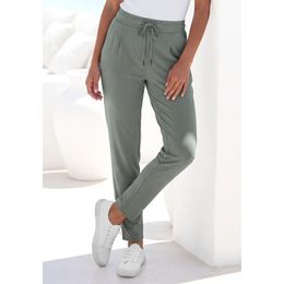 Lascana Damen Lascana Schlupfhose &raquo;in bequemer Passform und b&uuml;gelfreiem Material&laquo; aus glatter Jerseyqualit&auml;t, leichte Sommerhose mit Taschen, 