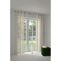 WIRTH Vorhang &raquo;LORCA&laquo; &Ouml;sen 1 Stk. tlg. beige Obermaterial: 66% Polyester, 34% Baumwolle 150cm, &Ouml;sen, 132cm