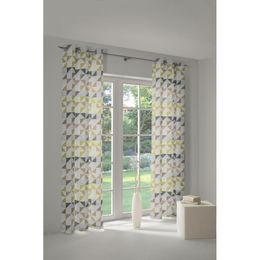 WIRTH Vorhang &raquo;Berlare&laquo; &Ouml;sen 1 Stk. tlg. gr&uuml;n Jacquard, Baumwolle, Polyester 145cm, &Ouml;sen, 132cm