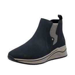 Rieker Damen Chelseaboots Boots, Stiefelette, High Top Sneaker, Keilboots mit Stretcheinsatz blau 42