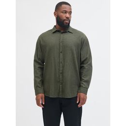Jack & Jones PlusSize Jack & Jones Plussize Herren Jack & Jones PlusSize Langarmhemd &raquo;JJECLASSIC MELANGE SHIRT L/S SN PLS&laquo; gr&uuml;n 6XL, N-Gr