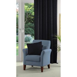 WIRTH Vorhang &raquo;Java&laquo; Kr&auml;uselband 1 Stk. tlg. dark blue denim blau Jacquard, Baumwolle, Elasthan 150cm, Kr&auml;uselband, 142cm