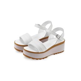 Lascana Sandalette 'Riemchensandalette, Sandale, Sommerschuh, offener Schuh,' wei&szlig; Gr. 42 f&uuml;r Damen