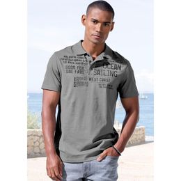 John Devin Herren Poloshirt &raquo;mit Print&laquo; Regular-Fit, aus Slub-Qualit&auml;t, mit Print gr&uuml;n S (44/46)