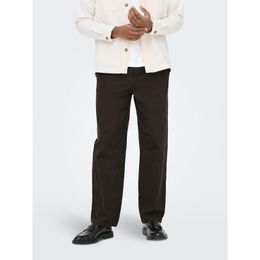 Only & Sons Only & Sons Herren ONLY & SONS Schlupfhose &raquo;ONSSINUS LOOSE 0007 COT LIN PANT NOOS&laquo; Baumwolle mit Leinen, locker geschnitten braun M, N-Gr