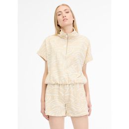 Ragwear Damen Sweatshirt &raquo;IZZARA TOP PRINT&laquo;, mit Stehkragen und Rei&szlig;verschluss im Troyer-Stil beige XS (34)