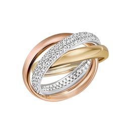 Firetti Damen Fingerring &raquo;Schmuck Geschenk Silber 925 Silberring Verschlungen&laquo; mit Zirkonia (synth.) rosa 60, Silber 925 (Sterlingsilber), 3,8mm