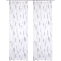 Home Wohnideen Vorhang &raquo;PAOLO&laquo; Schlaufen 2 Stk. tlg. 2er Pack Schlaufenschal PAOLO bedruckt grau Voile, Polyester 145cm, Schlaufen, 140cm