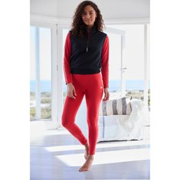 Bench. Loungewear Damen Sweatshirt, mit Rei&szlig;verschluss am Stehkragen, Loungewear rot 44/46