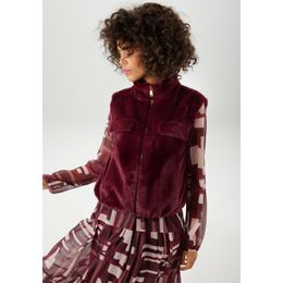 Aniston Casual Damen Aniston CASUAL Pl&uuml;schweste in trendiger Farbpalette rot 48