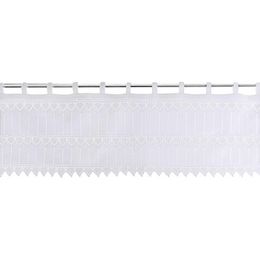 HOSSNER - ART OF HOME DECO Querbehang &raquo;Achensee&laquo; Schlaufen 1 Stk. tlg. wei&szlig; Baumwolle 15cm, Schlaufen, 125cm