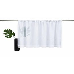 OTTO home Scheibengardine &raquo;Idaho&laquo; Stangendurchzug 1 Stk. tlg. Fertiggardine, Mit Spitze, transparent wei&szlig; Voile, Polyester 30cm, Stangendurchzug, 90cm