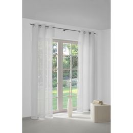 WIRTH Vorhang &raquo;Sunday&laquo; &Ouml;sen 1 Stk. tlg. nach Ma&szlig; wei&szlig; Jacquard, Baumwolle, Polyester 255cm, &Ouml;sen, 141cm