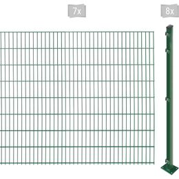 Arvotec Doppelstabmattenzaun &raquo;EASY 163 zum Aufschrauben&laquo; Zaunh&ouml;he 163 cm, Zaunl&auml;nge 2 - 60 m gr&uuml;n Kunststoff, Stahl H/L: 163cm x 14m, Pfosten: 8 Stk.