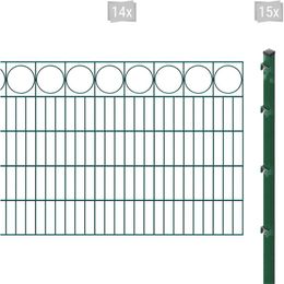 Arvotec Doppelstabmattenzaun &raquo;ESSENTIAL 100 zum Einbetonieren "Ring" mit Zierleiste&laquo; Zaunh&ouml;he 100 cm, Zaunl&auml;nge 2 - 60 m gr&uuml;n Kunststoff, Stahl H/L: 100cm x 
