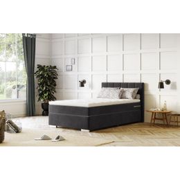 COTTA Boxspringbett &raquo;Simba erh&auml;ltlich in verschiedenen Breiten, Farben und H&auml;rtegraden&laquo; im Bezugsstoff: Karo, &uuml;ber 1500 positive Bewertungen! grau 