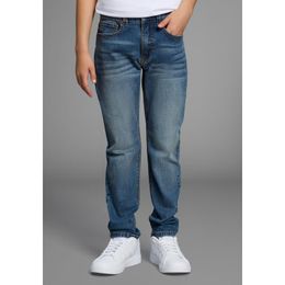 Kidsworld Jungen Kidsworld Straight-Jeans &raquo;Gerade Stretchjeans&laquo; Stretchjeans in authentischer Waschung blau 134, N-Gr