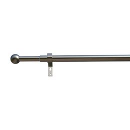 Indeko Gardinenstange &raquo;Formentor&laquo; &Oslash; 16 mm 1 l&auml;ufig-l&auml;ufig ausziehbar stufenlos verstellbare Teleskopstange silber Eisen L: 120cm - 200cm &Oslash; 16mm, 1 Stk