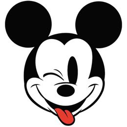 Komar Fototapete &raquo;Vlies selbstklebend - Mickey Head Optimism - Gr&ouml;&szlig;e 125 x 125 cm&laquo; bedruckt glatt Kinderzimmer rot Vlies B/L: 125m x 125m, Rollen: 1