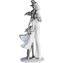 Casablanca by Gilde Dekofigur &raquo;Skulptur Familiengl&uuml;ck, wei&szlig;/silber&laquo; Dekoobjekt, H&ouml;he 37, Familie, mit Spruchanh&auml;nger, Wohnzimmer bunt Polyresin B/H/T: