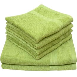 Dyckhoff Handtuch Set &raquo;Planet&laquo; Set 6 Stk. Frottier 4 Handt&uuml;cher (50x100cm), 2 Duscht&uuml;cher (70x140cm) gr&uuml;n Frottier, Obermaterial: 100% Baumwolle 6 Stk., 