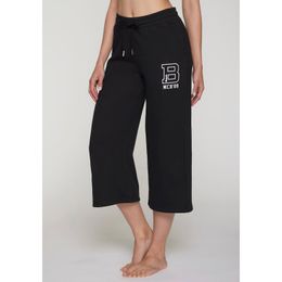 Bench. Loungewear Damen 7/8-Hose &raquo;Ankle Athletic Jogginghose&laquo; mit seitlichen Taschen und Logoprint, Loungewear 32/34, N-Gr