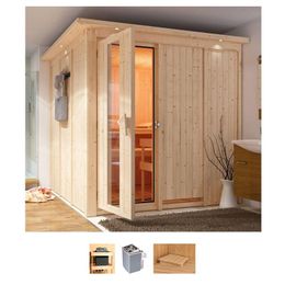 Karibu Sauna &raquo;Rodin&laquo; Set, Ofen 9 kW integr. Strg beige Saunaofen, integrierte Steuerung, 9 kW