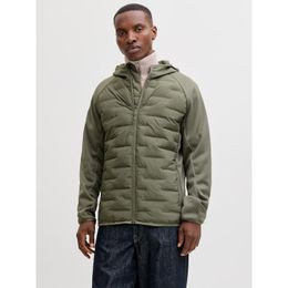Jack & Jones Jack & Jones Herren Steppjacke &raquo;JJEPERFECT HYBRID JACKET NOOS&laquo; mit Kapuze mit Kapuze gr&uuml;n L
