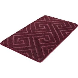 Kleine Wolke Badematte &raquo;Jenna&laquo; H&ouml;he 20 mm rutschhemmend beschichtet fu&szlig;bodenheizungsgeeignet Badteppich, geometrisches Design, waschbar lila Polyacryl rechteckig (