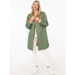 Zwillingsherz Damen Kurzmantel &raquo;&bdquo;Shine Hope Smile&ldquo;&laquo; farbig gestreifte B&uuml;ndchen, Herzfutter, Rei&szlig;verschluss, Taschen XXL