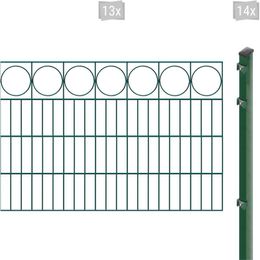 Arvotec Doppelstabmattenzaun &raquo;EXCLUSIVE 80 zum Einbetonieren "Ring" mit Zierleiste&laquo; Zaunh&ouml;he 80 cm, Zaunl&auml;nge 2 - 60 m gr&uuml;n Kunststoff, Stahl H/L: 80cm x 26m,