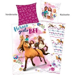 Quelle Kinderbettw&auml;sche &raquo;Spirit&laquo; 2 Stk. mit tollem Motiv bunt Renforc&eacute;, Obermaterial: 100% Baumwolle B/L: 135cm x 200cm, 1 Stk., 1 Stk., Renforc&eacute;, B/L: 80cm 