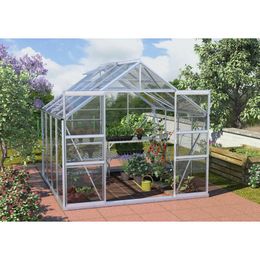 Konifera Gew&auml;chshaus &raquo;Calisto 6700&laquo; silber B/H/T: 254cm x 254cm