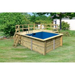 Karibu Rechteckpool &raquo;Milano B&laquo; BxLxH: 462x483x124cm, mit Sonnenterrasse braun &Oslash;/B/H/L: Breite 462cm x H&ouml;he 124cm x L&auml;nge 483cm, 8,8 l