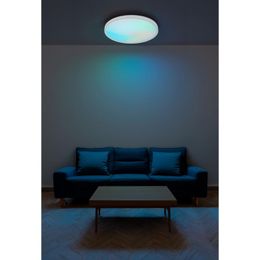 Globo LIGHTING Deckenleuchte &raquo;DWAIN&laquo; LED-Modul 1 Stk. Deckenleuchte RGB LED, CCT dimmbar, Fernbedienung, Nachtlicht & Timer 1, &Oslash; 37cm H: 7cm, 1 Stk.